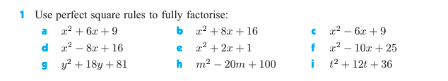 10C2MAT24: Perfect square factorisation - Extension | MHOL